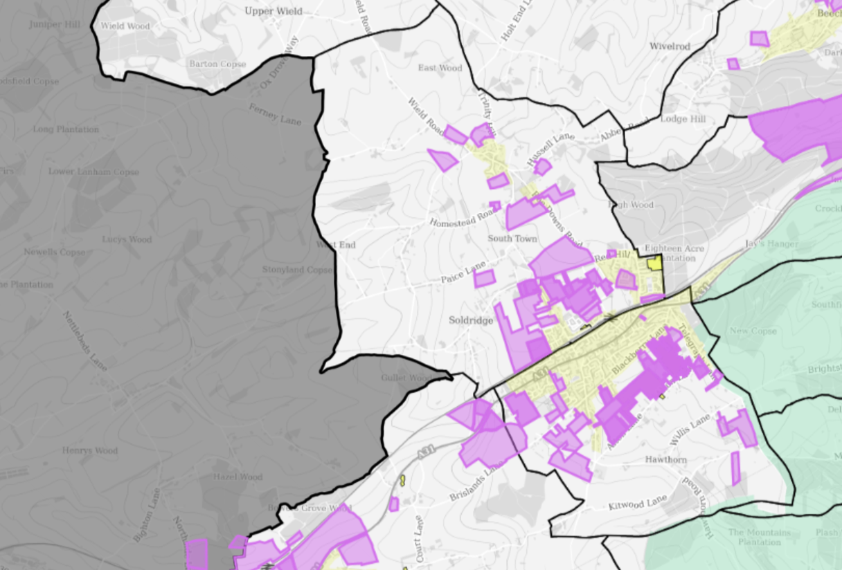 View the interactive map of land listed by EHDC as potential ...